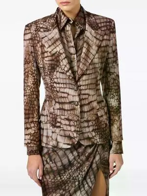 Elisabetta Franchi Alligator-print Single-breasted Jacket