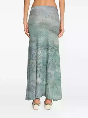 AMIR SLAMA Graphic-print Maxi Skirt