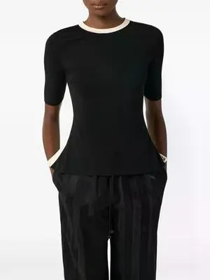 Elisabetta Franchi Knit Top With Viscose Bands And Open Back