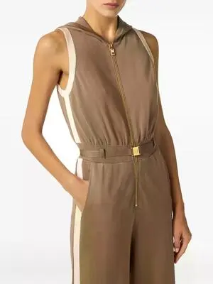 Elisabetta Franchi Hooded Belted Jumpsuit