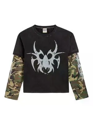 CHEW FOREVER Graphic Camouflage-sleeve T-shirt