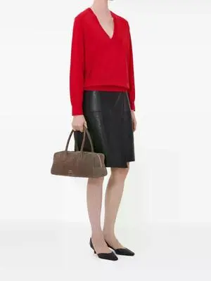 Loulou De Saison Julio V-neck Ribbed Sweater - Red