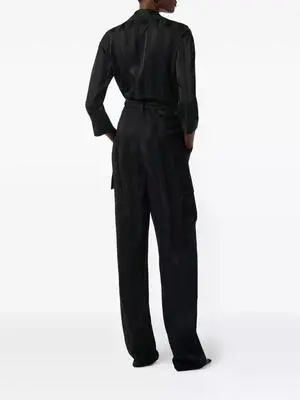 Elisabetta Franchi Satin Jumpsuit With Jacquard Stripes