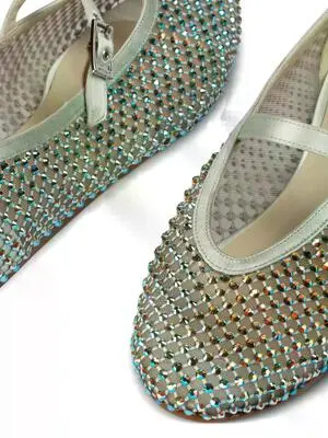 LE SILLA Gilda Crystal-embellished Ballerina Shoes - Green