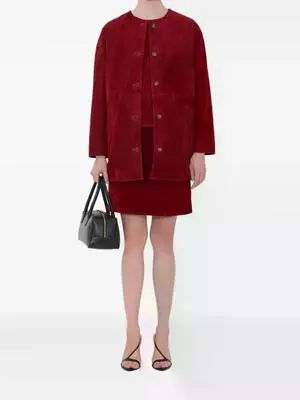Loulou De Saison Single-breasted Suede Coat - Red