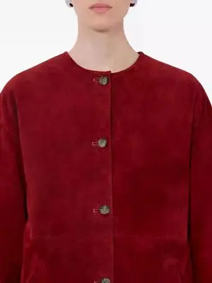 Loulou De Saison Single-breasted Suede Coat - Red