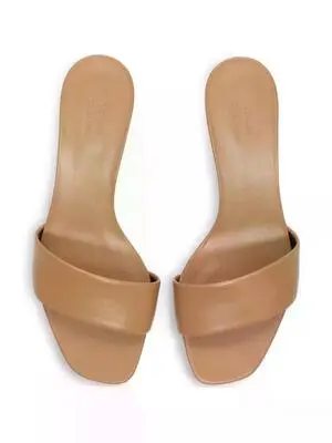 Loulou De Saison Andy Thick Strap Kitten Heel Mules - Neutrals