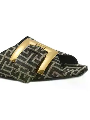Balmain Anthem Monogram-pattern Sandals
