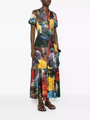 Alice + Olivia Lucy Tie Midi Dress - Blue