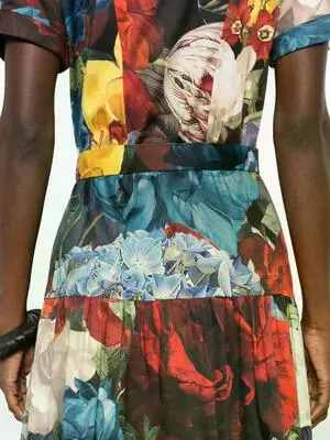 Alice + Olivia Lucy Tie Midi Dress - Blue