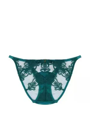 FLEUR OF ENGLAND Olivia Ouvert Lace Brief - Green