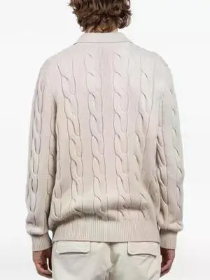 GRAN SASSO Cable-knit Zip Sweater