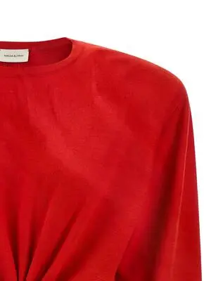 Magda Butrym Wool Knitwear With Knot Detailing - Red