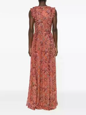 Ulla Johnson Aida Ruffled Floral Gown - Brown