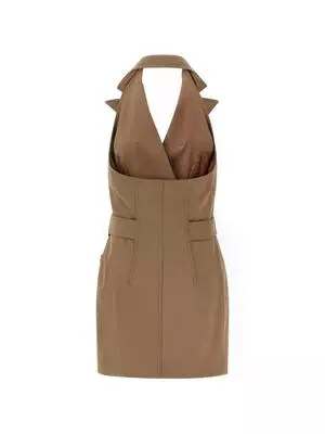 Elisabetta Franchi Double-breasted Mini Dress With Belt - Brown