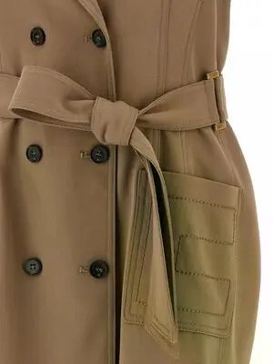 Elisabetta Franchi Double-breasted Mini Dress With Belt - Brown