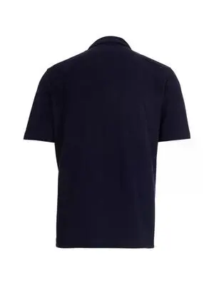 Eleventy Buttoned Short-sleeve Polo Shirt - Blue