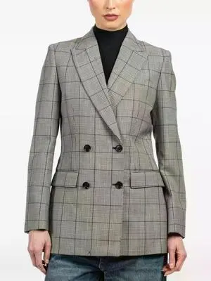 NILI LOTAN Plaid Double-breasted Blazer