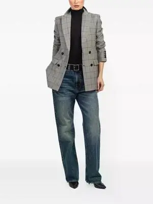 NILI LOTAN Plaid Double-breasted Blazer