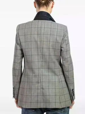 NILI LOTAN Plaid Double-breasted Blazer