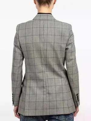 NILI LOTAN Plaid Double-breasted Blazer