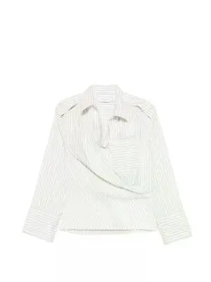 IRO PARIS Striped Lace Shirt - Neutrals