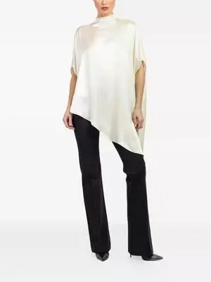 Lapointe Asymmetric-hem Cape Blouse