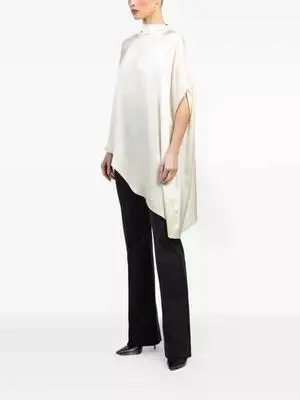 Lapointe Asymmetric-hem Cape Blouse