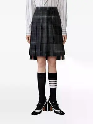 Thom Browne Plaid Pleated Mini Skirt