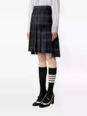 Thom Browne Plaid Pleated Mini Skirt