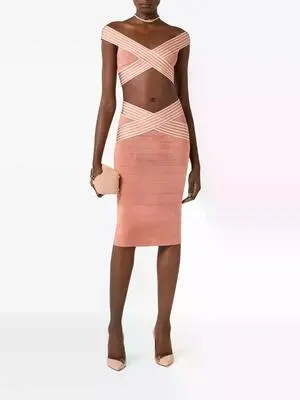 Elisabetta Franchi Striped Midi Skirt