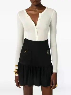 Elisabetta Franchi Embroidered Logo Cardigan - White
