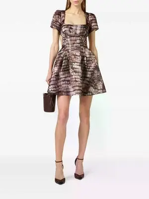 Elisabetta Franchi U-neck Alligator-patterned Mini Dress