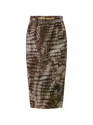 Elisabetta Franchi Alligator-patterned Midi Skirt