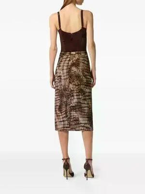 Elisabetta Franchi Alligator-patterned Midi Skirt