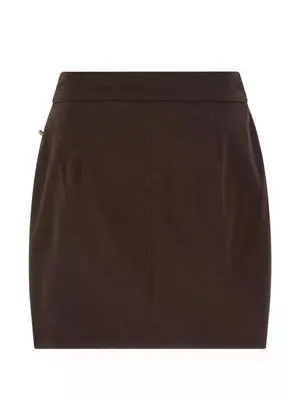 Elisabetta Franchi Cotton Gabardine Mini Skirt With Jewel Buttons