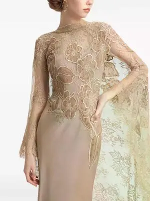 GEMY MAALOUF Embroidered Lace Gown