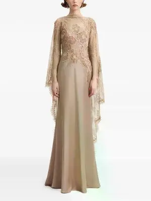 GEMY MAALOUF Embroidered Lace Gown