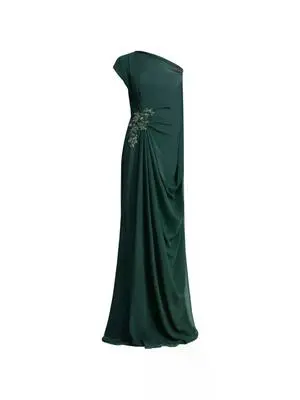 GEMY MAALOUF Draped Cape-sleeve Gown