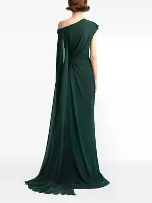 GEMY MAALOUF Draped Cape-sleeve Gown