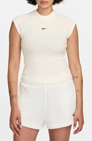 Nike Chill Crop Rib T-shirt - Sail/black