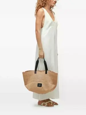OSKLEN Leather Raffia Tote Bag