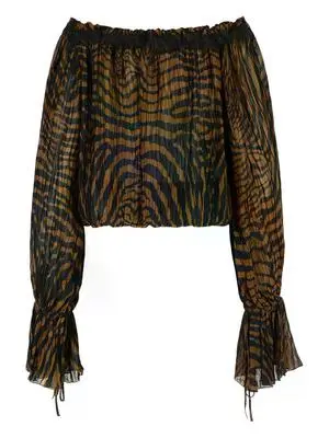 Blumarine Zebra-pattern Blouse - Brown
