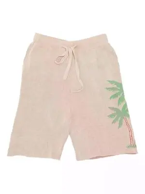 THE ELDER STATESMAN Palm-tree Printed Knit Short