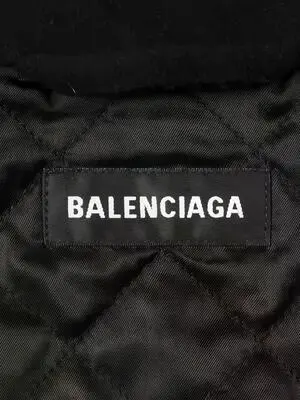 Balenciaga Logo-print Zip-up Wool Jacket