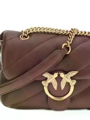 Pinko Love Quilted Chain Shoulder Bag - Brown