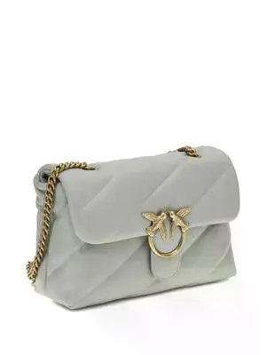 Pinko Love Quilted Shoulder Bag With Bird Hardware - Grey
