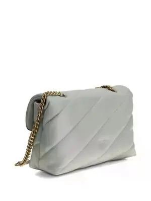 Pinko Love Quilted Shoulder Bag With Bird Hardware - Grey