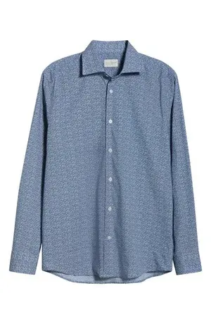 JACK VICTOR Marquis Floral Print Stretch Cotton Button-up Shirt