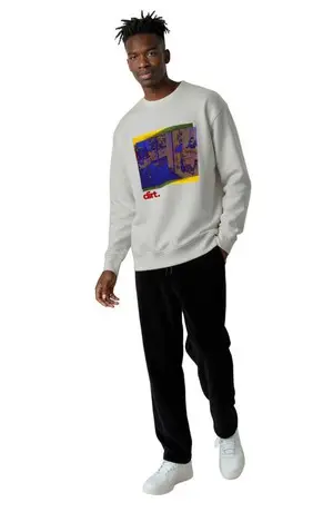 D.RT Surveillance Oversize Cotton Crewneck Sweatshirt